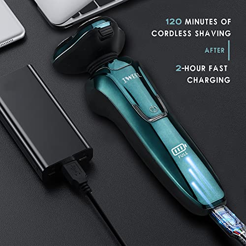 Electric Razor for Men, Waterproof IPX7 Beard Shavers for Men Face 3 in 1 Rotary Shavers Nose Sideburn Trimmer Cordless Rechargeable Shaving Kit Wet Dry Use