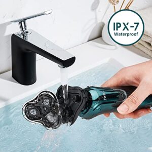 Electric Razor for Men, Waterproof IPX7 Beard Shavers for Men Face 3 in 1 Rotary Shavers Nose Sideburn Trimmer Cordless Rechargeable Shaving Kit Wet Dry Use