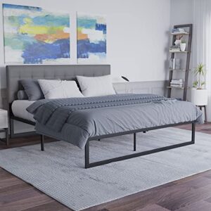 Flash Furniture Bentley 14" Metal Platform Bed Frame - Black Frame/Steel Slat Supports - 12.5" Underbed Storage - No Box Spring Needed - Quick Lock Functionality-King