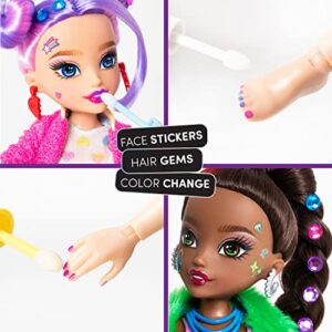 Far Out Toys GLO-UP Girls Season 2 Kenzie African American Girl Fashion Doll, Dazzling Jewelry, Hair Gems, Accessories, Fashions, Face Stickers, Makeup, Nails