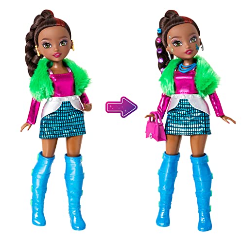 Far Out Toys GLO-UP Girls Season 2 Kenzie African American Girl Fashion Doll, Dazzling Jewelry, Hair Gems, Accessories, Fashions, Face Stickers, Makeup, Nails