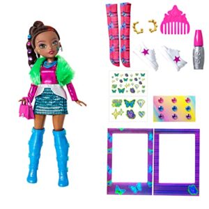 Far Out Toys GLO-UP Girls Season 2 Kenzie African American Girl Fashion Doll, Dazzling Jewelry, Hair Gems, Accessories, Fashions, Face Stickers, Makeup, Nails