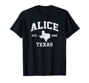 alice texas tx vintage state athletic style t-shirt