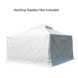 Gazebo Accessories 10' x 12' Universal Winter Gazebo Cover for Hardtop Gazebos,Enclosed Cover with Sidewalls and Mesh Windows Waterproof (White) by domi outdoor living