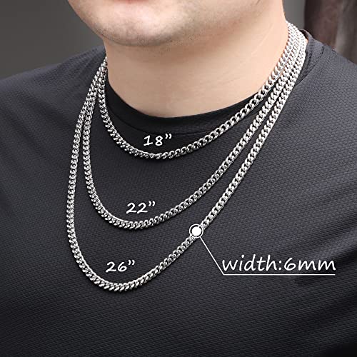 JoycuFF Gifts for Boyfriend Birthday Anniversary Cuban 6MM Stainless Steel Chain Necklace from Girlfriend Chain Hip Hop Jewelry