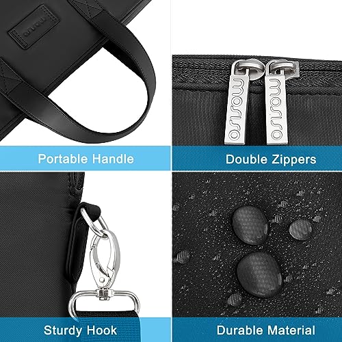 MOSISO Laptop Bag for Women, 15-15.6 inch Computer Bag Compatible with MacBook Pro 16 inch, HP, Dell, Lenovo, Asus, Razer Notebook, Laptop Shoulder Messenger Bag with Strap and Silk Scarf, Black