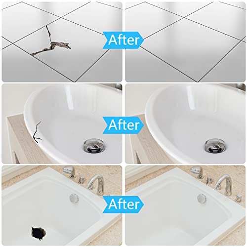 Tub Repair Kit & Porcelain Repair Kit (Color Match) - 3.7 OZ Fiberglass Repair Kit with Super Adhesion, Bathtub Repair Kit for Cracked Bathtub, Perfectly Treat Cracks, Holes, Dents, Worns and Shower.