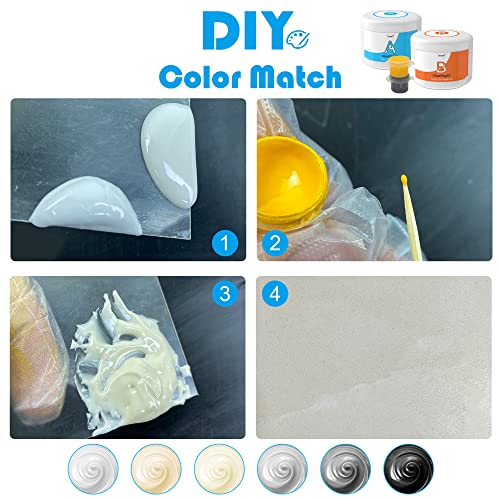 Tub Repair Kit & Porcelain Repair Kit (Color Match) - 3.7 OZ Fiberglass Repair Kit with Super Adhesion, Bathtub Repair Kit for Cracked Bathtub, Perfectly Treat Cracks, Holes, Dents, Worns and Shower.