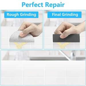 Tub Repair Kit & Porcelain Repair Kit (Color Match) - 3.7 OZ Fiberglass Repair Kit with Super Adhesion, Bathtub Repair Kit for Cracked Bathtub, Perfectly Treat Cracks, Holes, Dents, Worns and Shower.