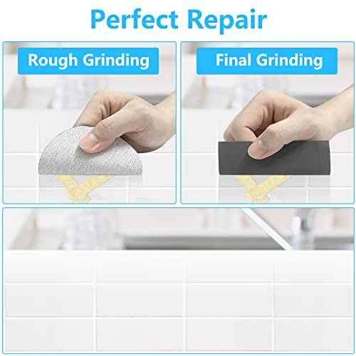 Tub Repair Kit & Porcelain Repair Kit (Color Match) - 3.7 OZ Fiberglass Repair Kit with Super Adhesion, Bathtub Repair Kit for Cracked Bathtub, Perfectly Treat Cracks, Holes, Dents, Worns and Shower.