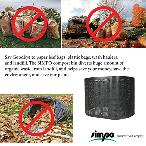 SIMPO 500 Gallon Composter Expandable Backyard Outdoor Compost Bin Easy Setup Large Capacity High Efficiency Fast Compost Maker (500 Gallons)