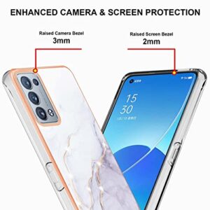 Klapber Case for Oppo Reno 6 Pro 5G Phone Case [Plating Frame] Camera & Screen Enhanced Protection Anti-Fingerprint Scratch Resistant Slim Fit Bumper Clear Cover for Oppo Reno 6 Pro 5G, B6