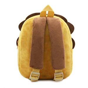 BEFUNIRISE Toddler Backpack for Boys and Girls, Cute Soft Plush Animal Cartoon Mini Backpack Little For Kids 1-6 Years (Lion)