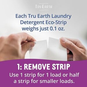 Tru Earth Laundry Detergent Sheets - Up to 64 Loads (32 Sheets) - No Plastic Jug - Original Eco-Strip Liquidless Laundry Detergent - Lilac Breeze