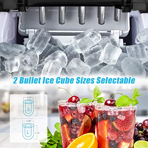 COSTWAY Countertop Ice Maker, 33LBS/24H Portable and Compact Ice Machine with Self-Cleaning Function, 9 Ice Cubes Ready in 6 Mins, Include Ice Scoop and Basket for Home Kitchen Office, Black