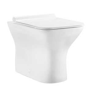 Carre Back to Wall Toilet Bowl Bundle in Glossy White