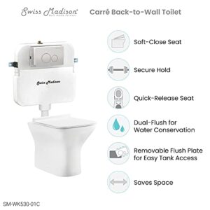 Carre Back to Wall Toilet Bowl Bundle in Glossy White