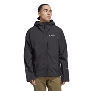 adidas men's terrex multi rain.rdy 2.5-layer rain jacket, black, medium