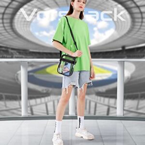 Vorspack Clear Bag Stadium Approved - PVC Clear Purse Clear Crossbody Bag with Front Pocket for Concerts Sports Festivals - Navy Blue