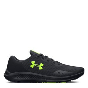 Under Armour Men's Charged Pursuit 3 Running Shoe, Black/Black/Lime Surge, 10.5