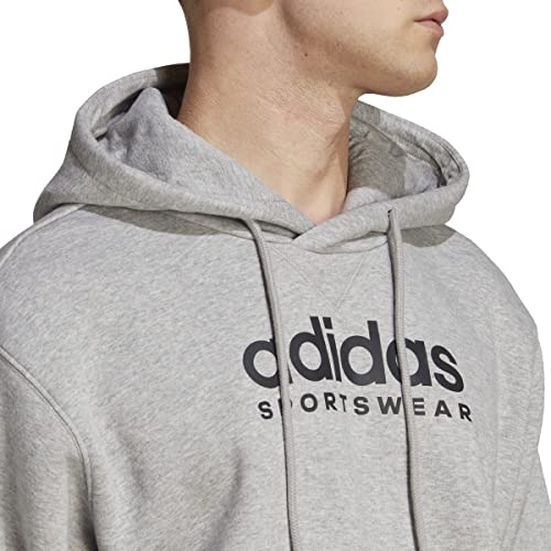 adidas Men's All SZN Fleece Graphic Hoodie, Medium Grey Heather, Large