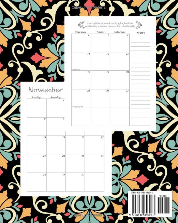 TWO YEAR 2023-2024 MONTHLY PLANNER: 2Yr January 2023 to December 2024 with Agenda Planner Calendar Schedule 24 Months Notes and Goals, 8 x 10, Love ... Floral Cover Planner for Work or Personal