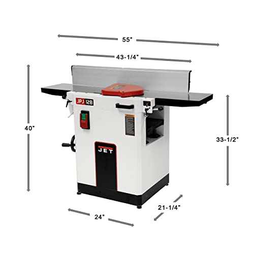 JET JPJ-12B, 12-Inch Planer/Jointer, Straight Knife Cutterhead, 1Ph 230V (715100)