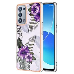 saturcase case for oppo reno 6 pro 5g, beautiful ultra thin soft tpu silicone border pc panel protective back cover for oppo reno 6 pro 5g (yl-6)