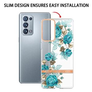 SATURCASE Case for Oppo Reno 6 Pro 5G, Beautiful Flower Ultra Thin Soft TPU Silicone Border PC Panel Protective Back Cover for Oppo Reno 6 Pro 5G (YV-6)