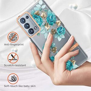 SATURCASE Case for Oppo Reno 6 Pro 5G, Beautiful Flower Ultra Thin Soft TPU Silicone Border PC Panel Protective Back Cover for Oppo Reno 6 Pro 5G (YV-6)