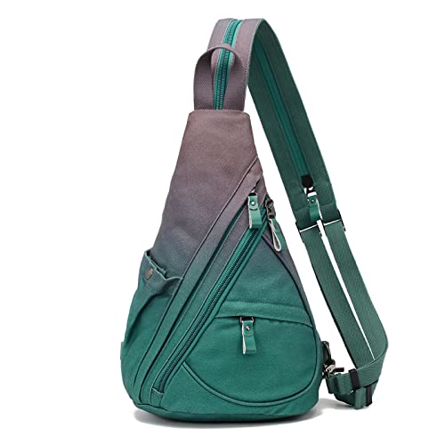 KL928 Canvas Sling Bag - Small Crossbody Backpack Shoulder Casual Daypack Rucksack for Men Women