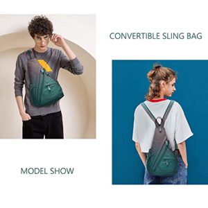 KL928 Canvas Sling Bag - Small Crossbody Backpack Shoulder Casual Daypack Rucksack for Men Women