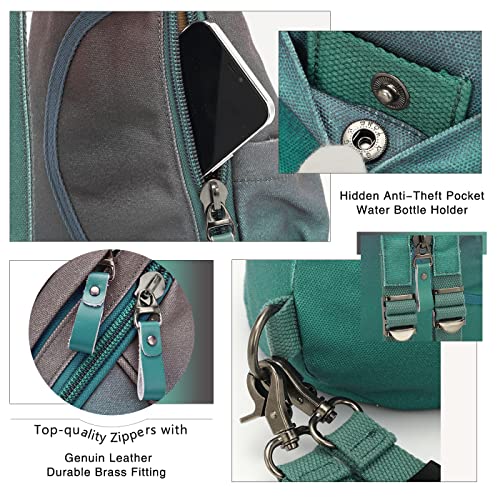 KL928 Canvas Sling Bag - Small Crossbody Backpack Shoulder Casual Daypack Rucksack for Men Women