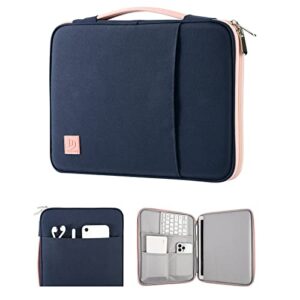 dadanism 9-11 inch tablet sleeve bag organizer carrying case for ipad air 5/4 10.9", ipad 10th gen 10.9 2022, ipad pro 11 2022-2018, ipad 9/8/7th gen 10.2, galaxy tab s9/a8/s8/s6 lite, indigo & pink