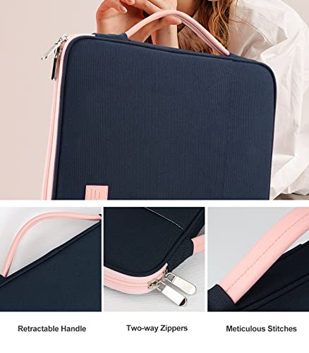 Dadanism 9-11 Inch Tablet Sleeve Bag Organizer Carrying Case for iPad Air 5/4 10.9", iPad 10th Gen 10.9 2022, iPad Pro 11 2022-2018, iPad 9/8/7th Gen 10.2, Galaxy Tab S9/A8/S8/S6 Lite, Indigo & Pink