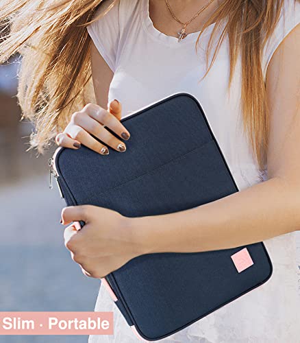 Dadanism 9-11 Inch Tablet Sleeve Bag Organizer Carrying Case for iPad Air 5/4 10.9", iPad 10th Gen 10.9 2022, iPad Pro 11 2022-2018, iPad 9/8/7th Gen 10.2, Galaxy Tab S9/A8/S8/S6 Lite, Indigo & Pink