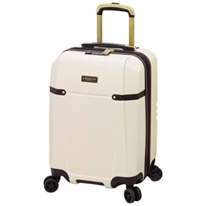 london fog brentwood ii 20" expandable hardside spinner carry-on, cream, inch