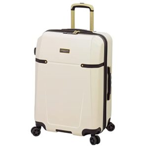 london fog brentwood ii 25" expandable hardside spinner, cream, inch