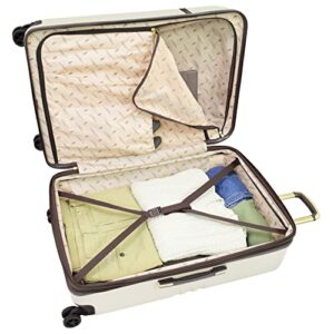 London Fog Brentwood II 25" Expandable HARDSIDE Spinner, Cream, Inch