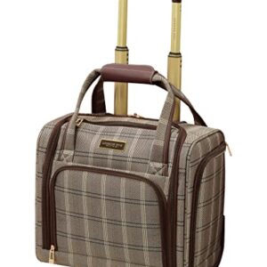 London Fog Brentwood II 15" 2-Wheel Under The Seat Bag, Cappuccino, Carry Inch