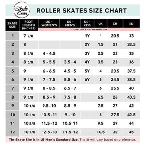 Skate Gear Retro Quad Roller Skates with Structured Boot (White, Women's 13 / Men's 12)