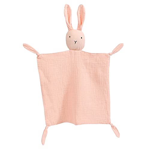 Duago Baby Security Blankets Unisex and Organic Lovey, Cotton Muslin Blanket Bunny, Baby Gifts for Boy and Girl