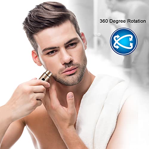 ARECTECH Mini Portable Shaver Pocket Razors Electric Razor for Men USB Rechargeable LED Battery Display Best for Travel Shaves Touch Up Shaves Cordless Gold