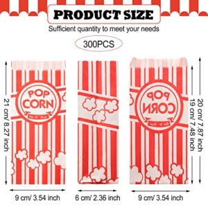 302 Pieces Popcorn Machine Supplies Bundle Includes Stainless Steel Popcorn Scoop, Popcorn Seasoning Dredge Shaker, 300 Pcs 1 oz Popcorn Bags for Home Kitchen Theater Movie Use