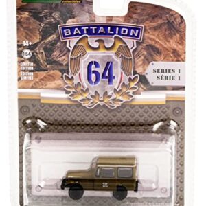 1970 DJ-5 Dark Olive Green U.S. Army Battalion 64" Release 1 1/64 Diecast Model Car by Greenlight 61010 C