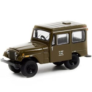 1970 DJ-5 Dark Olive Green U.S. Army Battalion 64" Release 1 1/64 Diecast Model Car by Greenlight 61010 C