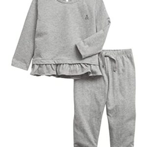 GAP Baby Girls Ruffle Hem Outfit Set B10 GREY HEATHER 6-12M