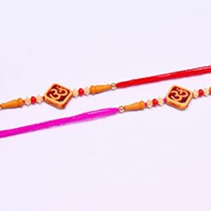 AVN GROUP Set of 2 Rakhi for Brother Om Design Rakhi/ Beads Rakhi for Brother Raksha Bandhan Gift for Brother