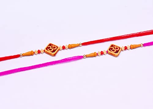 AVN GROUP Set of 2 Rakhi for Brother Om Design Rakhi/ Beads Rakhi for Brother Raksha Bandhan Gift for Brother