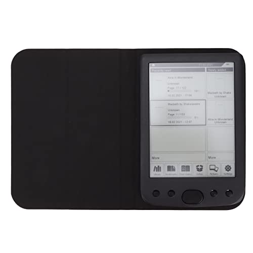 HD Ink Screen E Reader, 6inch 8GB 512MB 800X600 High Resolution Screen Low Power Ink Screen Portable Ebook Ereader Devices with Protective Case Film Navigation Mechanical Buttons for Study Work